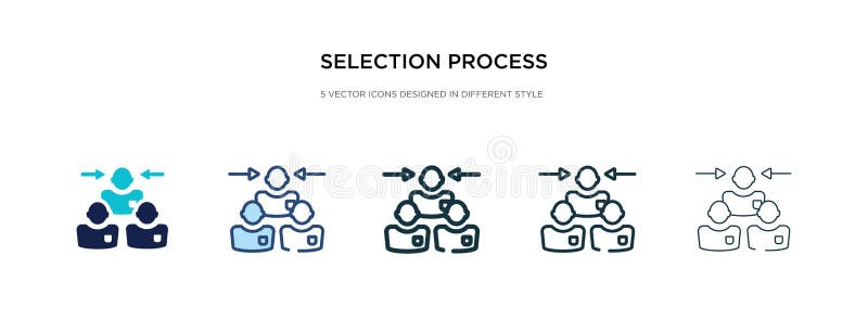 Selection Process Icon in Different Style Vector Illustration. Two ...