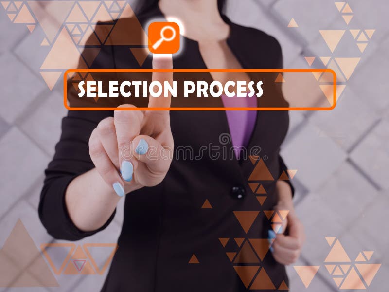 SELECTION PROCESS Phrase on the Screen. Businessman Use Cell ...