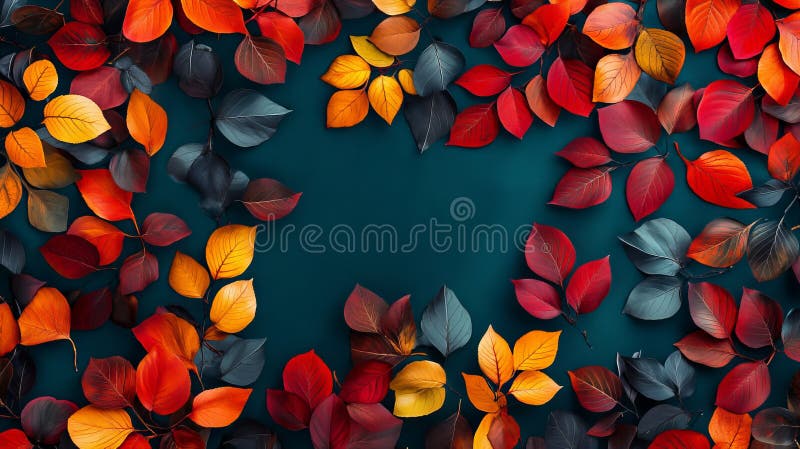 A Selection of Radiant Fall Leaves in Different Hues Stock Photo ...