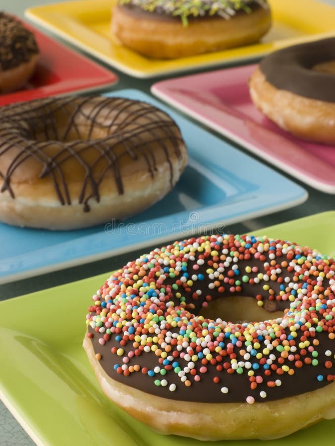 Selection of Doughnuts in a Tray Stock Image - Image of inside ...