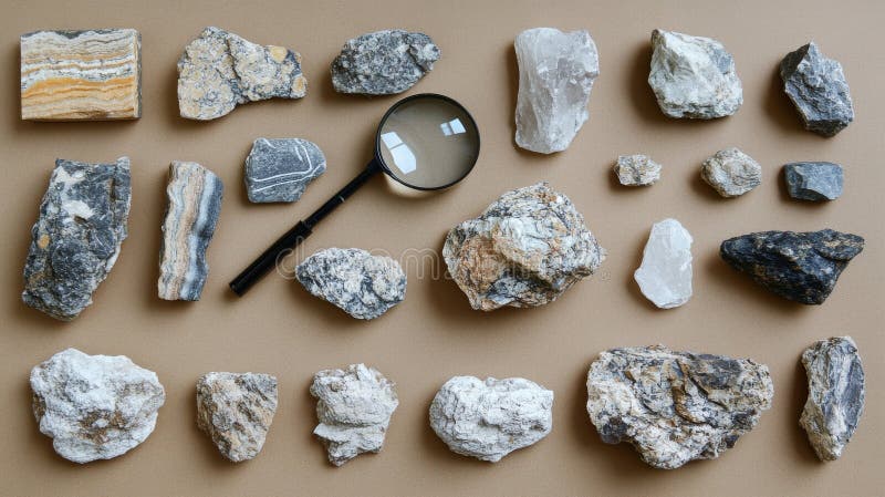 A Selection of Rocks and Minerals Including Granite, Slate, Limestone ...