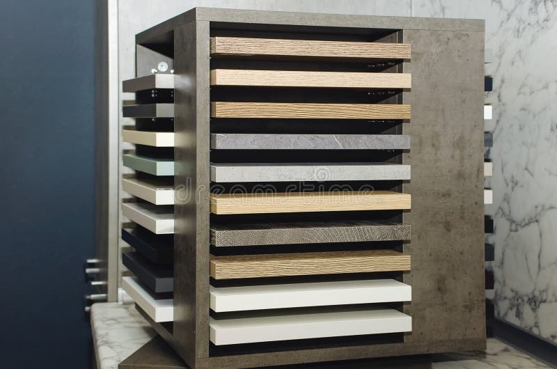 Selection of Samples of Laminate in the Store, Close-up Stock Photo ...