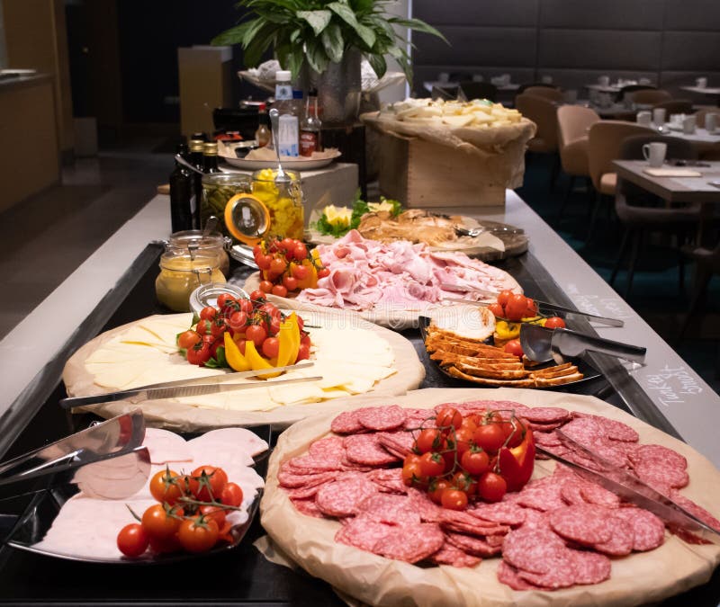 Selection of Self Service Catering Continental Breakfast Buffet Display ...