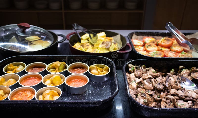 Selection of Self Service Catering Continental Breakfast Buffet Display ...