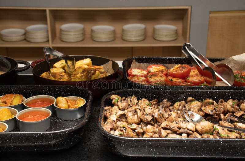 Selection of Self Service Catering Continental Breakfast Buffet Display ...