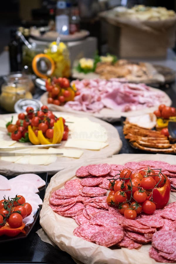 Selection of Self Service Catering Continental Breakfast Buffet Display ...