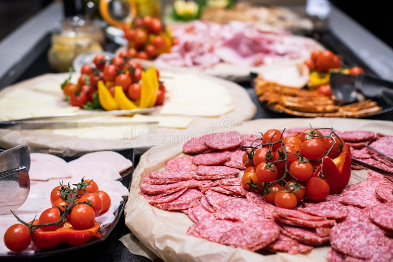 Selection of Self Service Catering Continental Breakfast Buffet Display ...