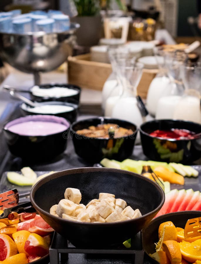 Selection of Self Service Catering Continental Breakfast Buffet Display ...