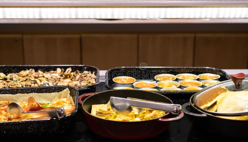 Selection of Self Service Catering Continental Breakfast Buffet Display ...