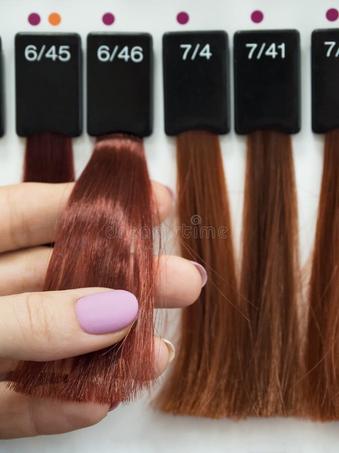 Selection of a Shade of Hair Dye. Color of Hair. Stock Image - Image of ...