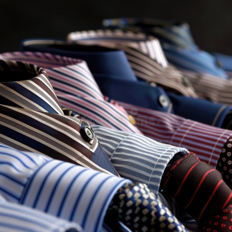 A Selection of Shirts and Ties Displayed on a Rack, Great for Editorial ...