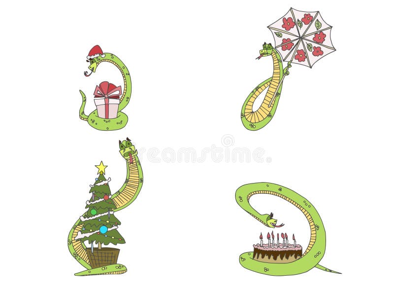 A Selection of Snake Characters in Different New Stock Illustration ...