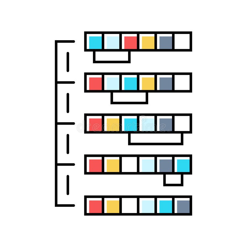 Selection Sort Algorithm Color Icon Vector Illustration Stock ...