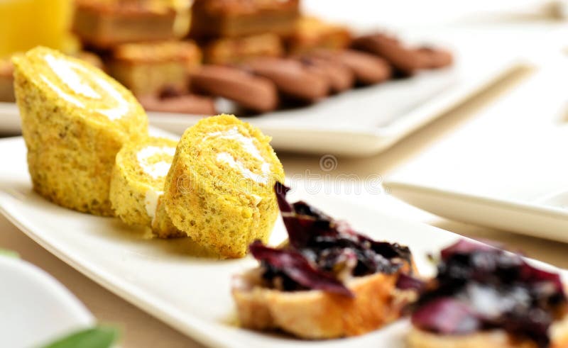 Selection of Spanish tapas stock image. Image of board - 231541943