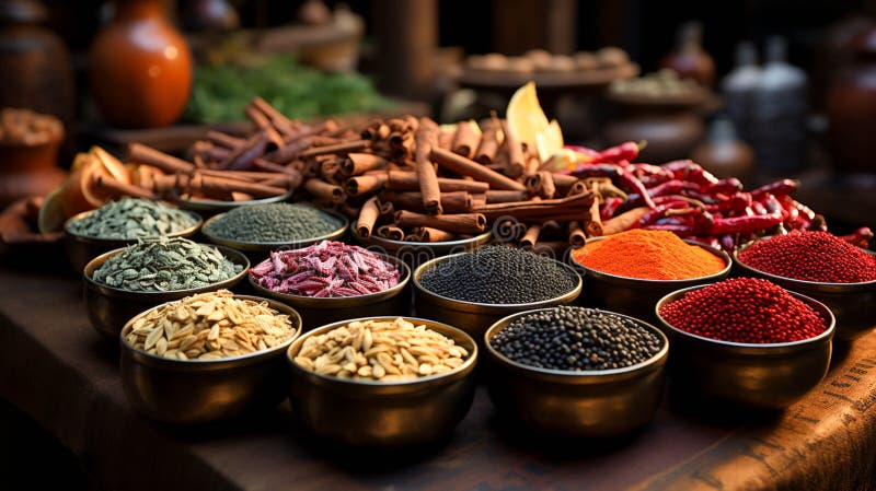 A Selection of Spices from the Spice Market, Spices Stock Photo - Image ...