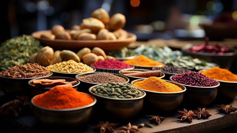 A Selection of Spices from the Spice Market, Spices Stock Image - Image ...