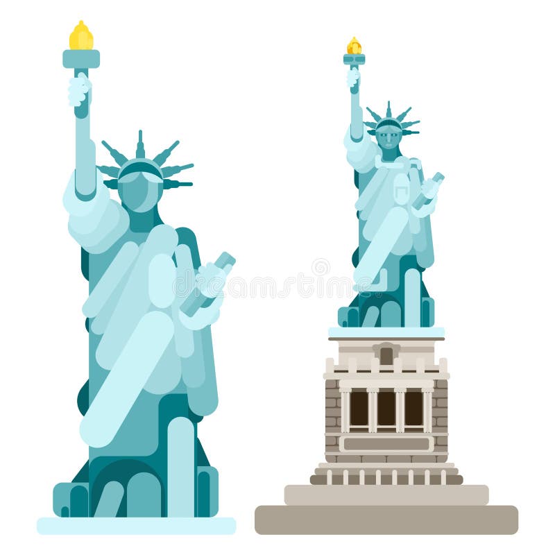 Selection Statue of Independence America Flat Stock Illustration ...