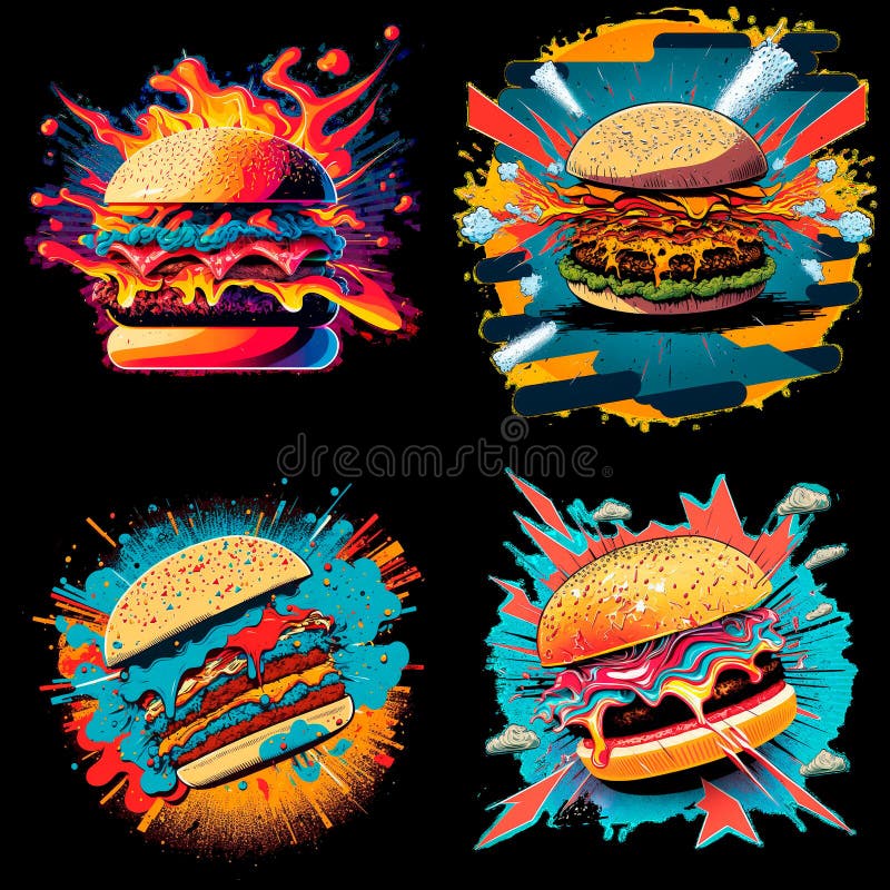 Exploding Burgers Stock Illustrations – 16 Exploding Burgers Stock ...