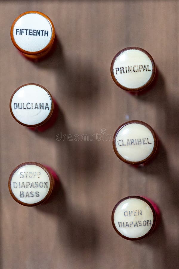 A Close Up of Six Organ Stops Stock Image - Image of organ, type: 266212513