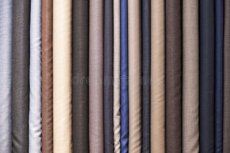 Selection of suit fabrics stock photo. Image of dress - 155819848