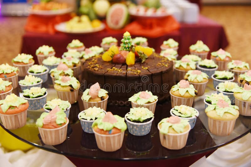 Sweet cakes. stock image. Image of cooking, buffet, custard - 177124829