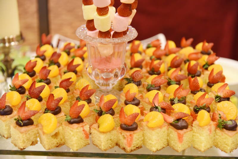 Sweet cakes. stock image. Image of cafe, buffet, dessert - 177128495