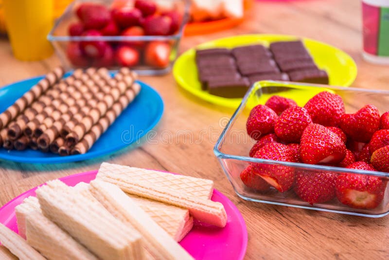 Selection of Sweets on the Table Stock Photo - Image of table, plate ...