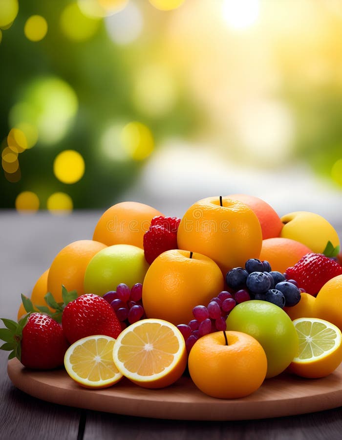 A Selection of the Tastiest Fruits , Generated by AI Stock Illustration ...