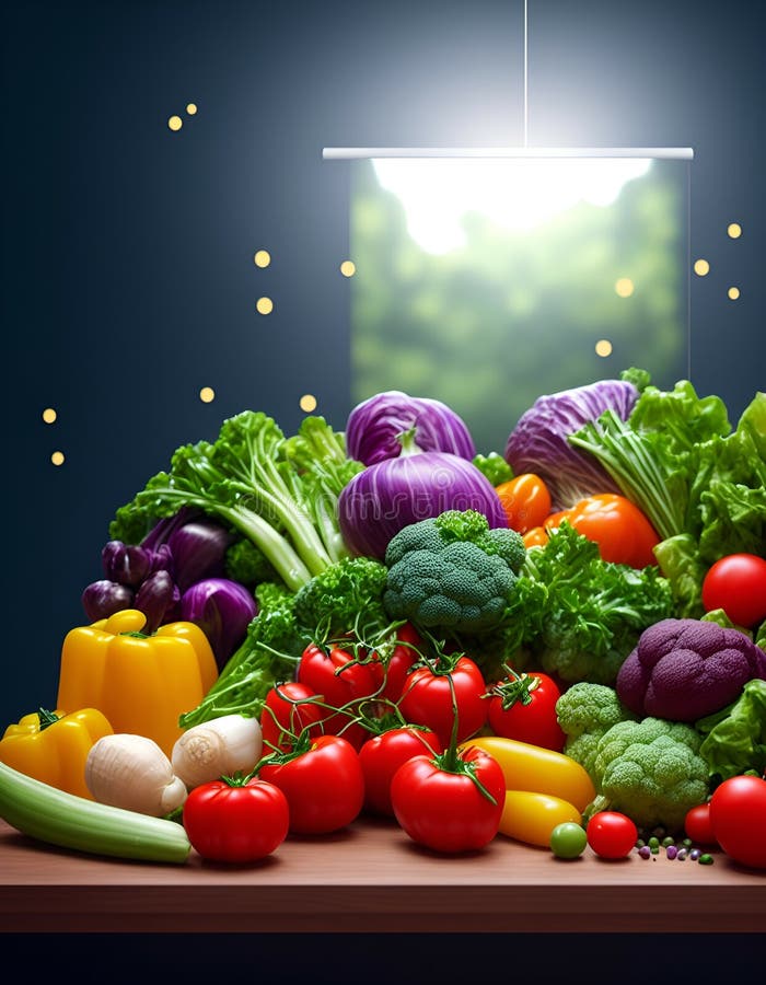 A Selection of the Tastiest Vegetables, AI Generated Stock Illustration ...