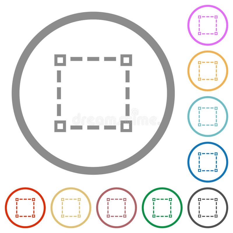 Selection Tool Outline Round Flat Multi Colored Icons Stock Vector ...