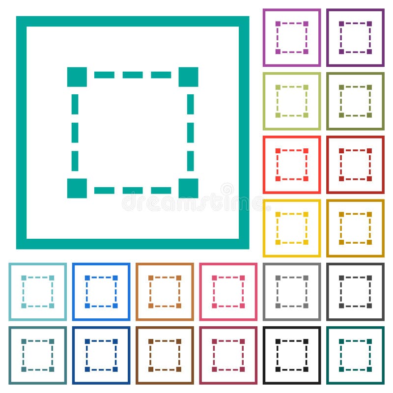 Selection Tool Outline Round Flat Multi Colored Icons Stock Vector ...