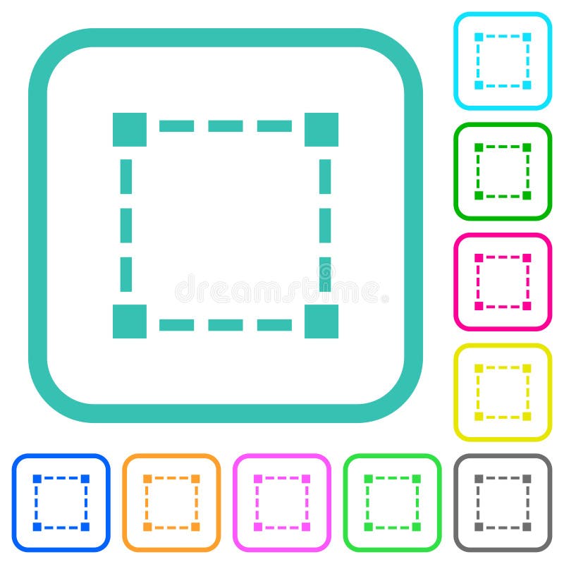 Selection Tool Outline Round Flat Multi Colored Icons Stock Vector ...