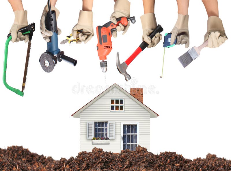 Selection of Tools in the Shape of a House Stock Photo - Image of ...