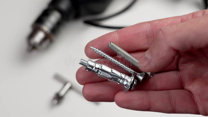 Selection of the Type of Fasteners in the Workshop. Bolt, Anchor and ...