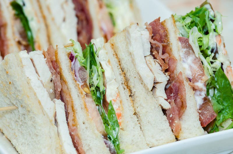 Selection of Sandwiches with Various Fillings Stock Image - Image of ...