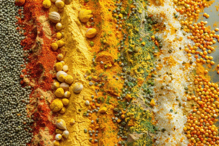 A Selection of Various Spices Photographed from a Close Angle Stock ...