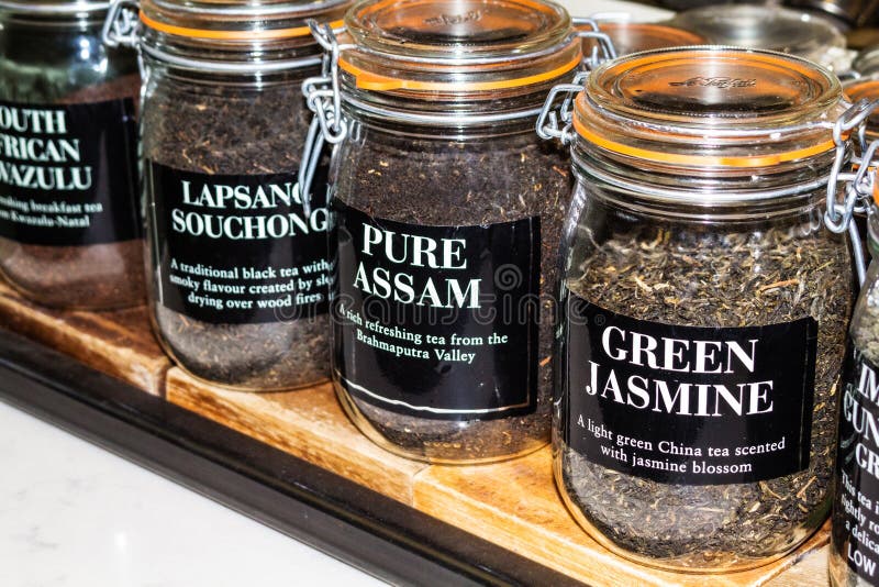 Selection of Various Tees in the Jars at the Shop Display. Editorial ...