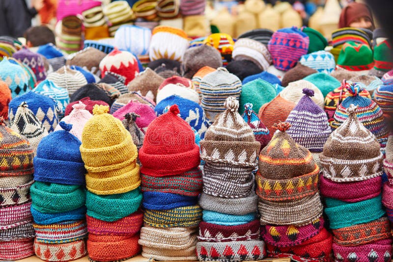 Hats in a Souk in Marrakech, Morocco Stock Photo - Image of marrakech ...