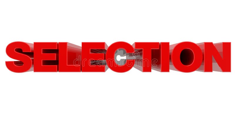 SELECTION Word on White Background 3d Rendering Stock Illustration ...