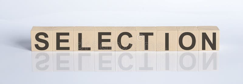 SELECTION Word from Wooden Blocks on the White Desk Stock Image - Image ...
