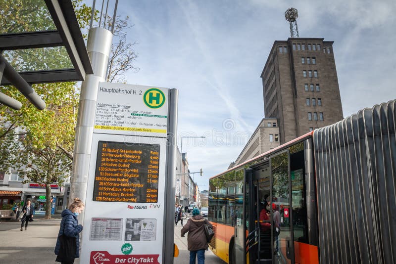 Selective Blur on a German Bus Stop in the Aachen Bus System, in ...