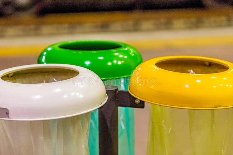 Selective Collection of Waste Stock Image - Image of white, recycling ...