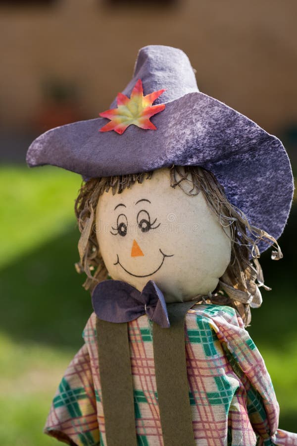 Selective of a Cute Scarecrow in a Garden Stock Image - Image of ...