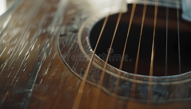 Selective Focus of Acoustic Six String Guitar Sound Hole and Phosphor ...