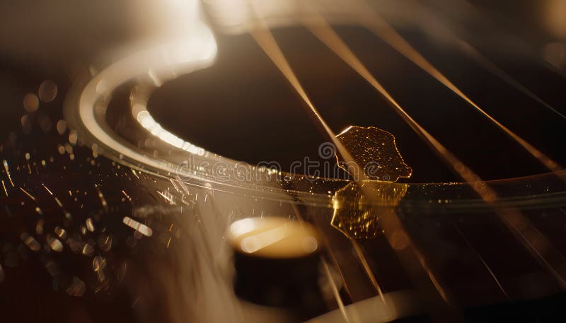 Selective Focus of Acoustic Six String Guitar Sound Hole and Phosphor ...