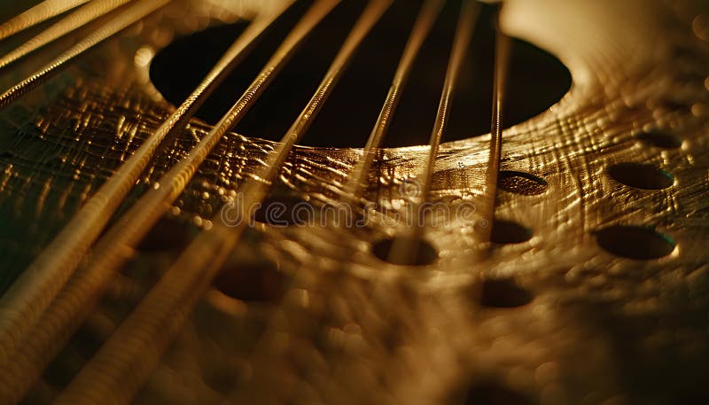 Selective Focus of Acoustic Six String Guitar Sound Hole and Phosphor ...