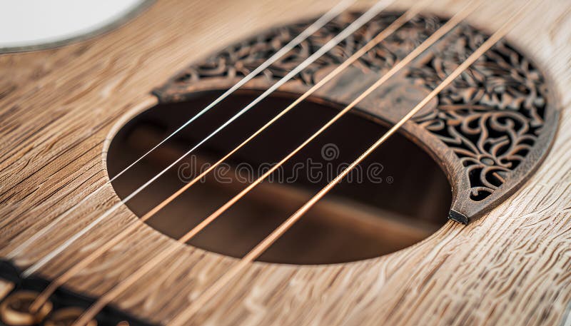 Selective Focus of Acoustic Six String Guitar Sound Hole and Phosphor ...