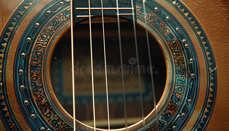Selective Focus of Acoustic Six String Guitar Sound Hole and Phosphor ...