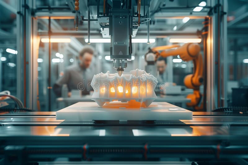 Process with 3D Printing Technology. Stock Illustration - Illustration ...