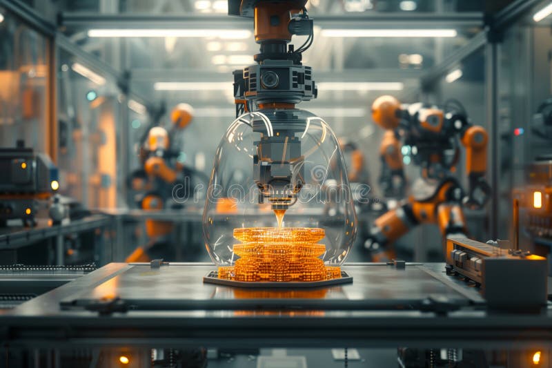 Process with 3D Printing Technology. Stock Illustration - Illustration ...